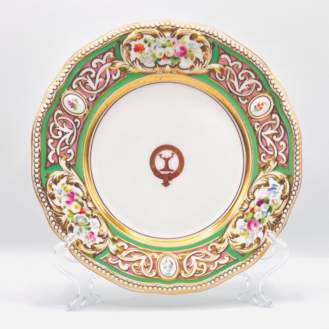 ANTIQUE Samuel Alcock, COALPORT Porcelain Plate, I Byd My Time ...
