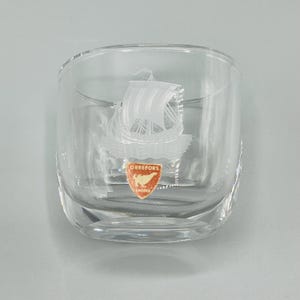 Vintage Orrefors Crystal Glass Desk Set With Nsutical Ship Deco, Signed ...