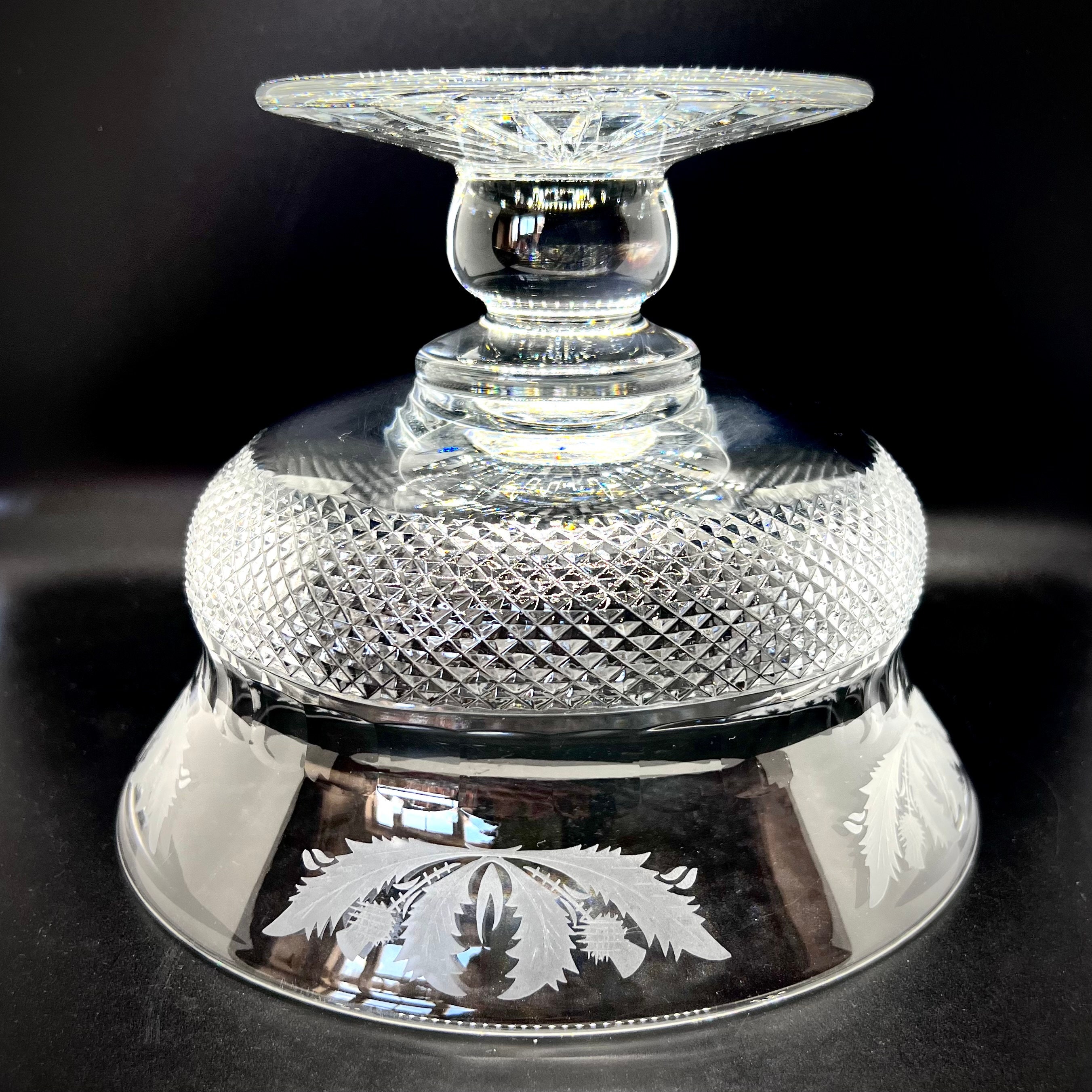 Edinburgh Crystal Bowl, Thistle Pattern, Vintage Cut & Etched Crystal ...