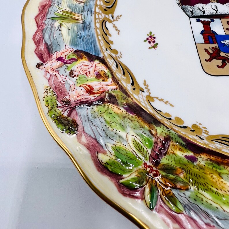 Antique Capodimonte Plate, Naples Style Italian Handpainted Porcelain ...