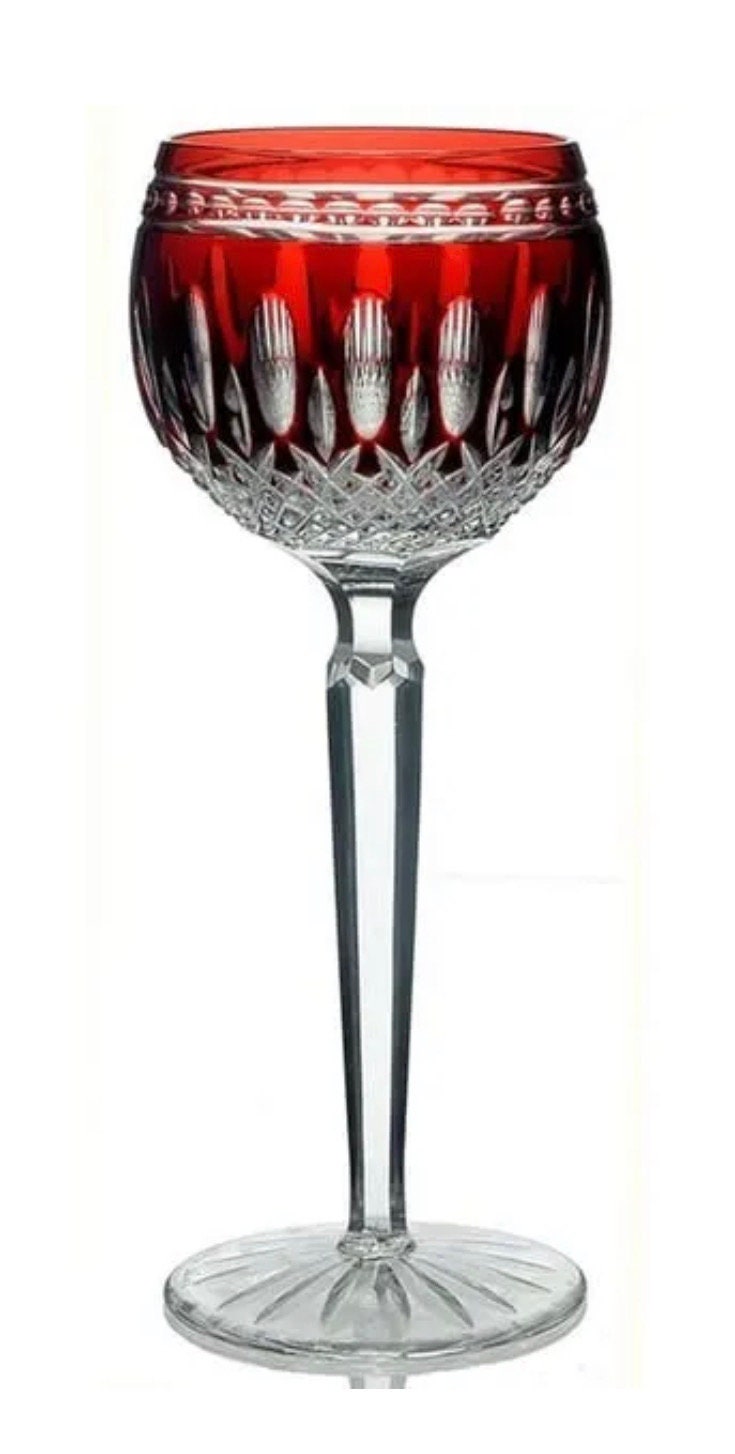 Waterford Crystal Clarendon Ruby Red Hock Glass - 8" Vintage Lead ...