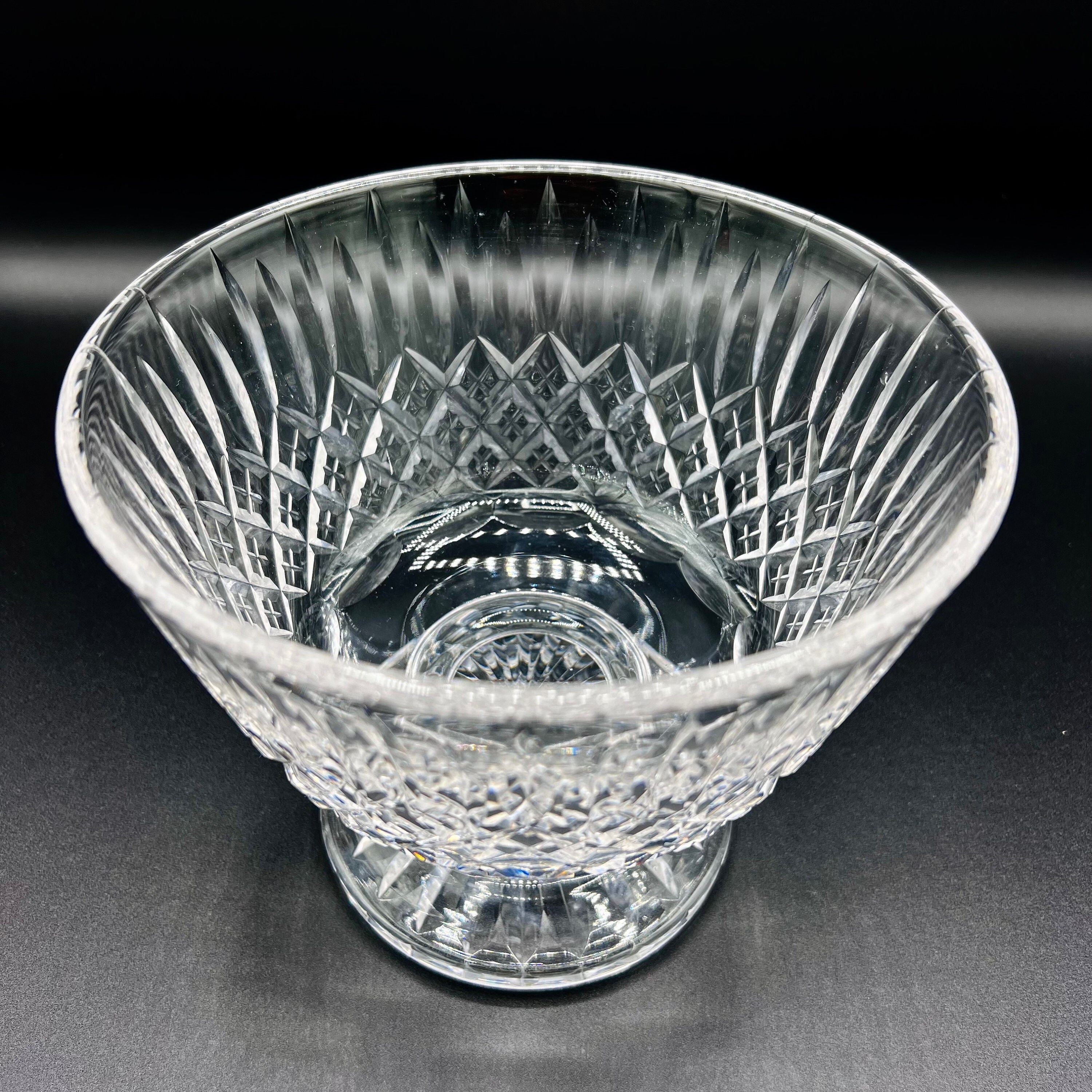 Vintage Cut Crystal Pedestal Bowl: Heavy Lead Crystal Centerpiece - Etsy