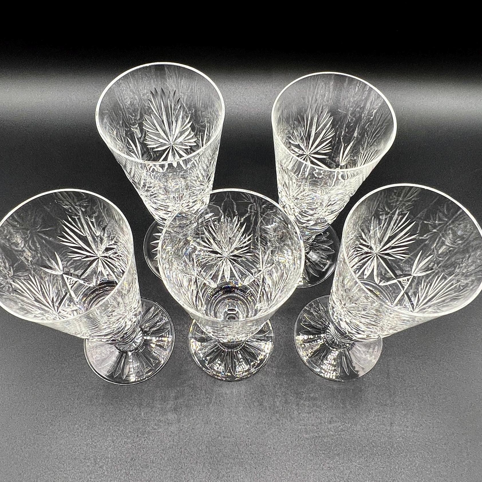 Vintage Edinburgh Crystal Champagne Flutes, Star of Edinburgh Pattern ...