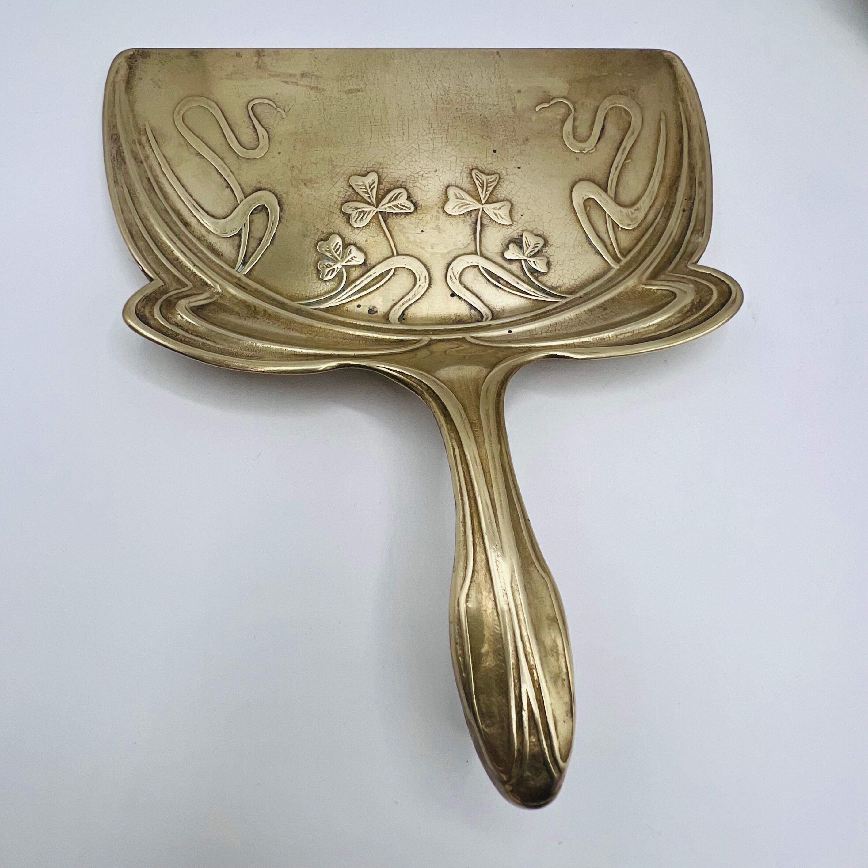 Vintage Ornate Brass Crumb Brush & Tray Table Sweeper, Art Nouveau ...