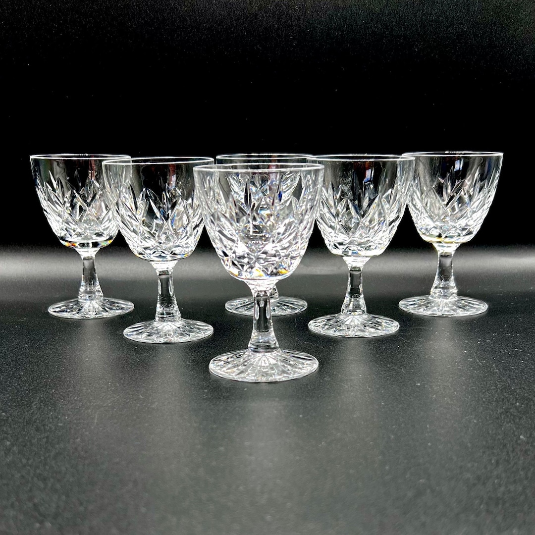 Cut Crystal Port Glasses - Webb Corbet England, Vintage Barware - Etsy