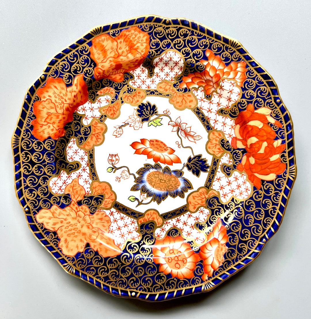 ANTIQUE Handpainted PLATE Royal Crown Derby Imari Plate C1909 Antique ...
