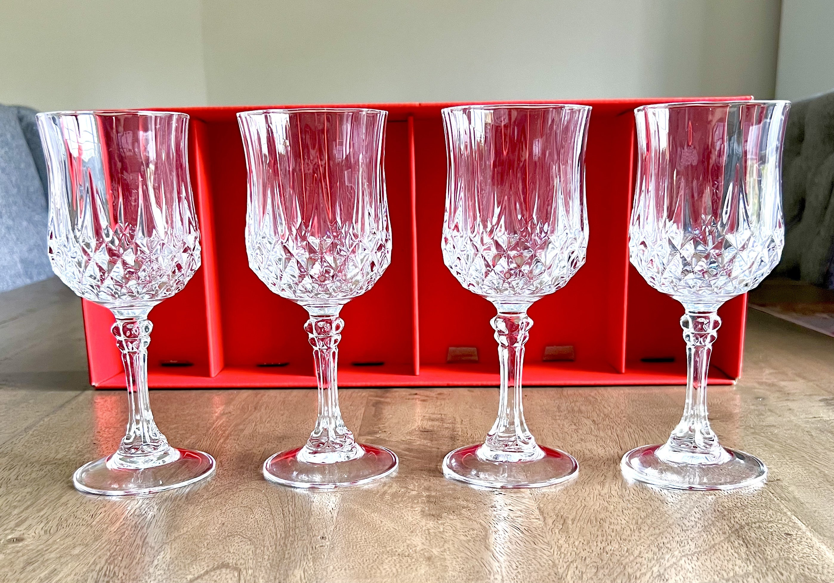 Cristal D'arques, Longchamp Pattern Crystal Wine Glass - Etsy