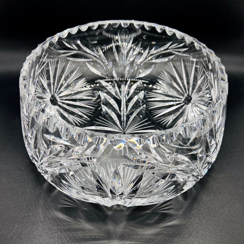 VINTAGE CRYSTAL BOWL, Heavy Thick Lead Crystal Fruit Bowl Table ...