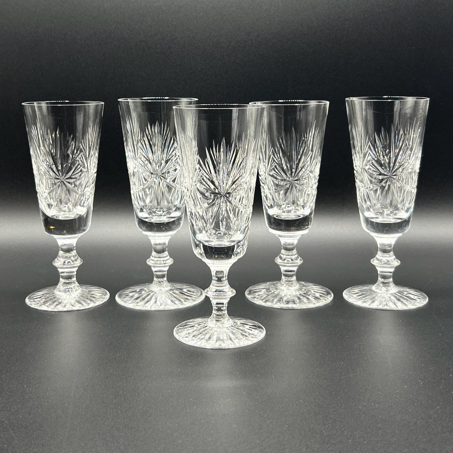 Vintage Edinburgh Crystal Champagne Flutes, Star of Edinburgh Pattern ...