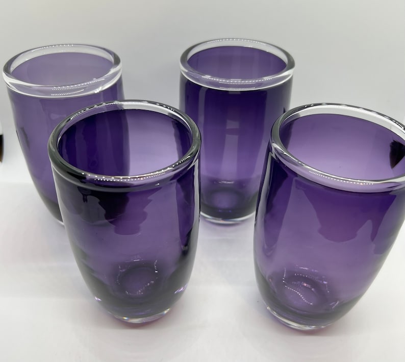 2 Stunning HANDBLOWN Large Water Glasses. Heavy Thick - Etsy