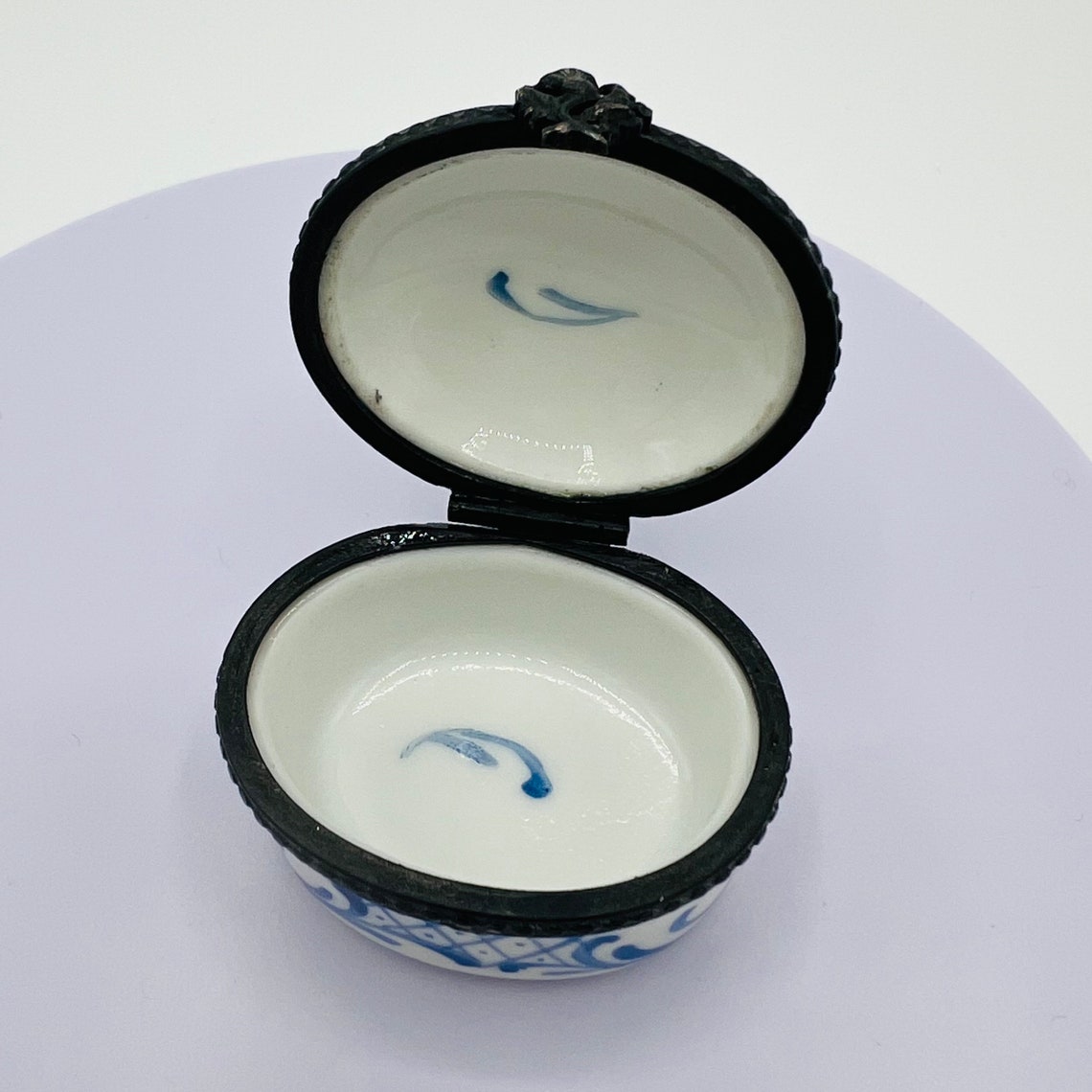 Vintage Limoges Porcelain Pill Box: French Handpainted Floral Trinket ...