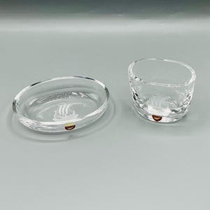 Vintage Orrefors Crystal Glass Desk Set With Nsutical Ship Deco, Signed ...