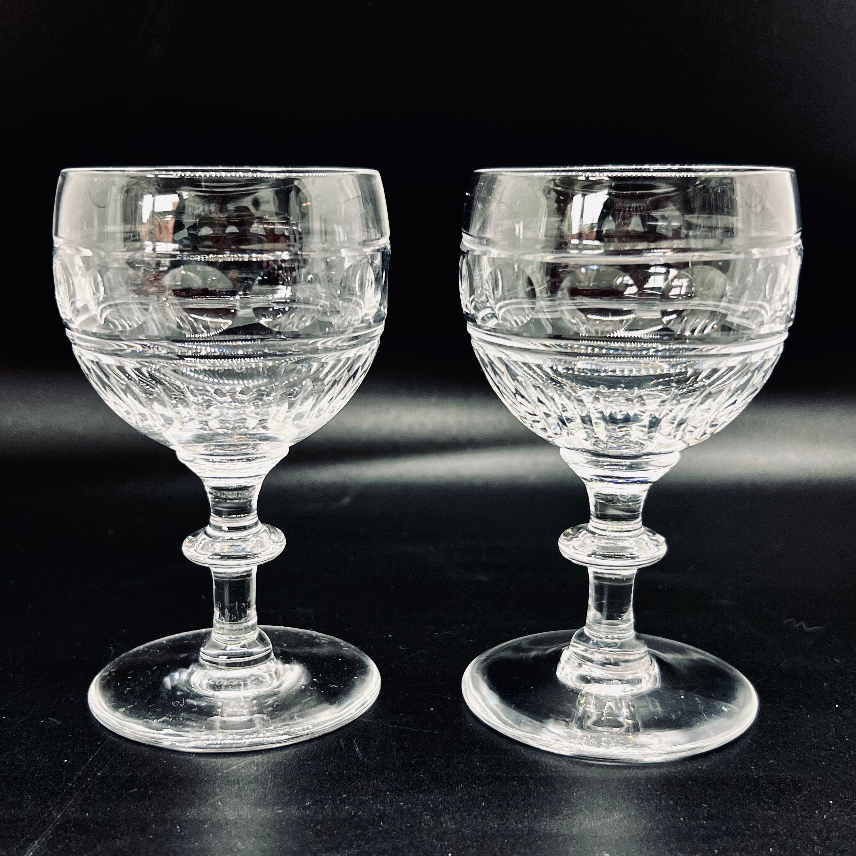 Vintage Dimple Cut Glass Vintage Small Port or Cordial Glass Vintage ...