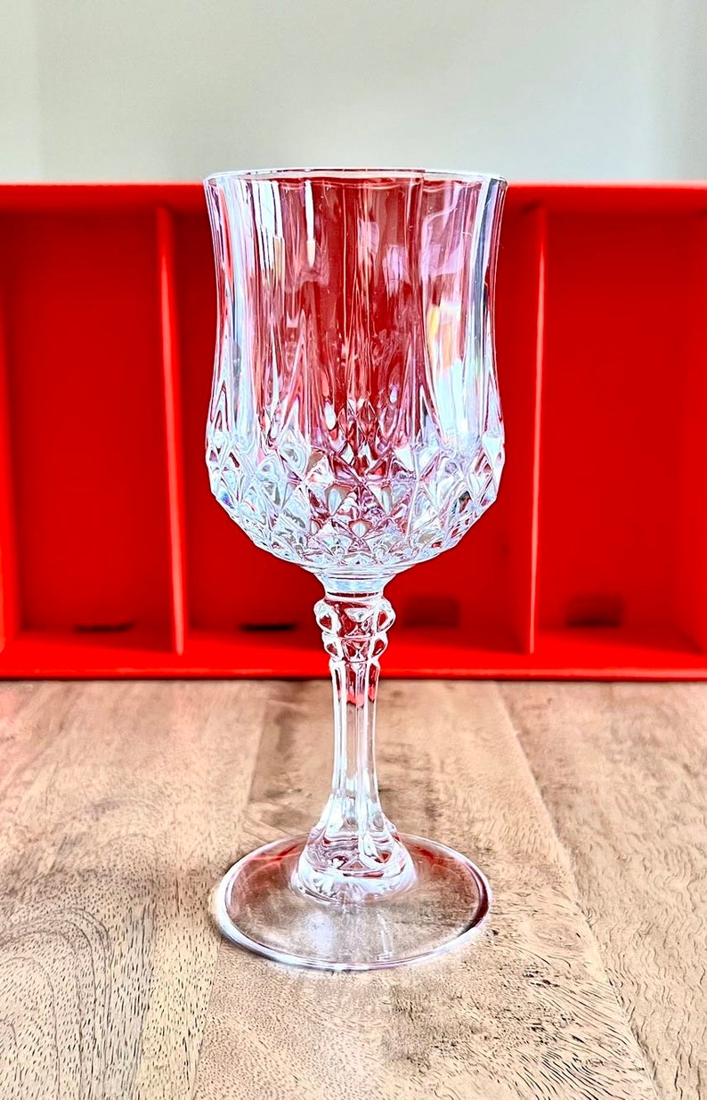 Cristal D'arques, Longchamp Pattern Crystal Wine Glass - Etsy
