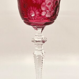 Meissen Crystal Cranberry Red Wine Glass: Flower of London Pattern - Etsy