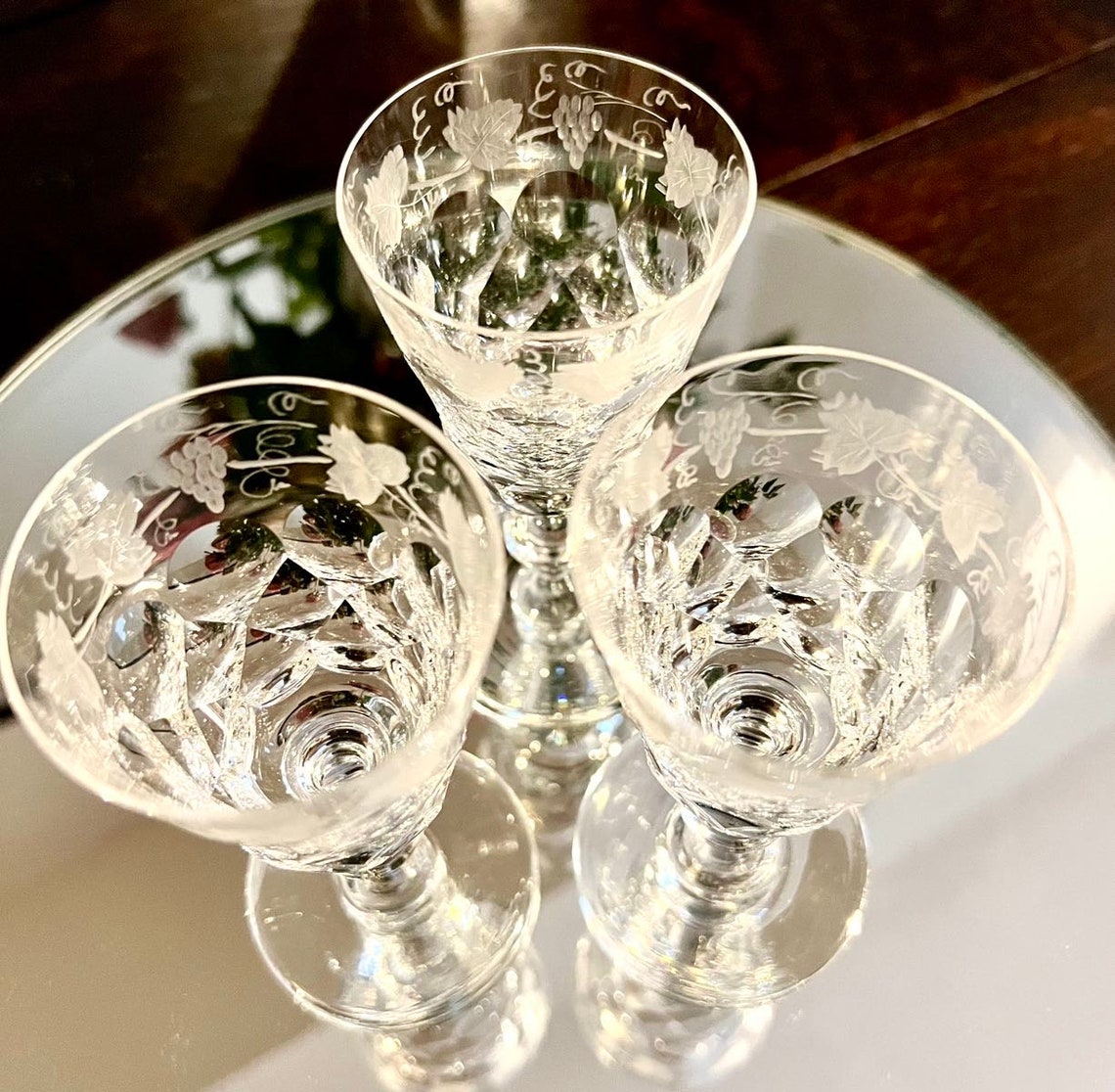 VINTAGE SHERRY GLASSES 3 Signed Edinburgh Crystal Vintage Port Glasses ...