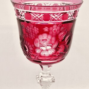 Meissen Crystal Cranberry Red Wine Glass: Flower of London Pattern - Etsy