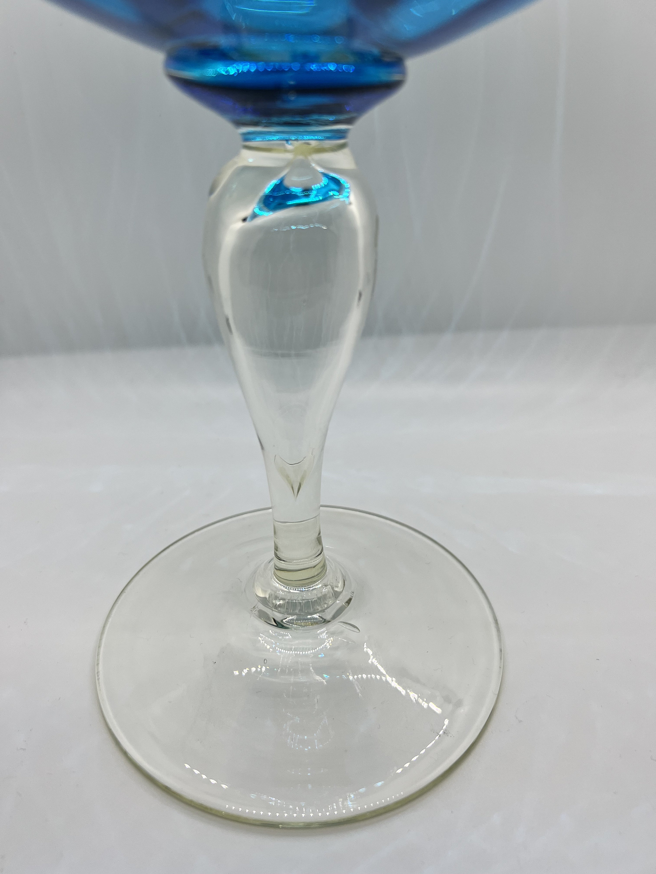 Vintage Blue Glass Vase, Empoli Glass VASE, Tall Mid Century Glass Vase ...