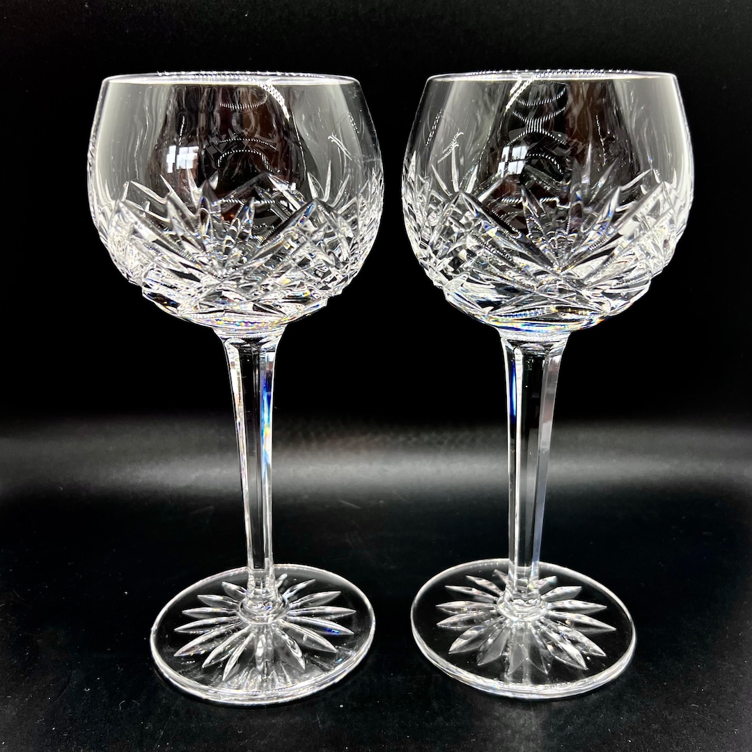 Vintage Cut CRYSTAL Hock Wine Glass by Cavan Crystal, in the Sheelin Pattern, Heavy Lead Crystal ...