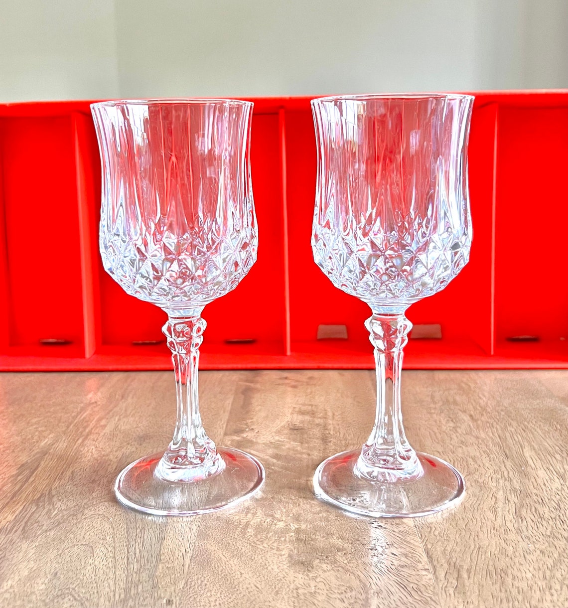 Cristal D'arques, Longchamp Pattern Crystal Wine Glass - Etsy