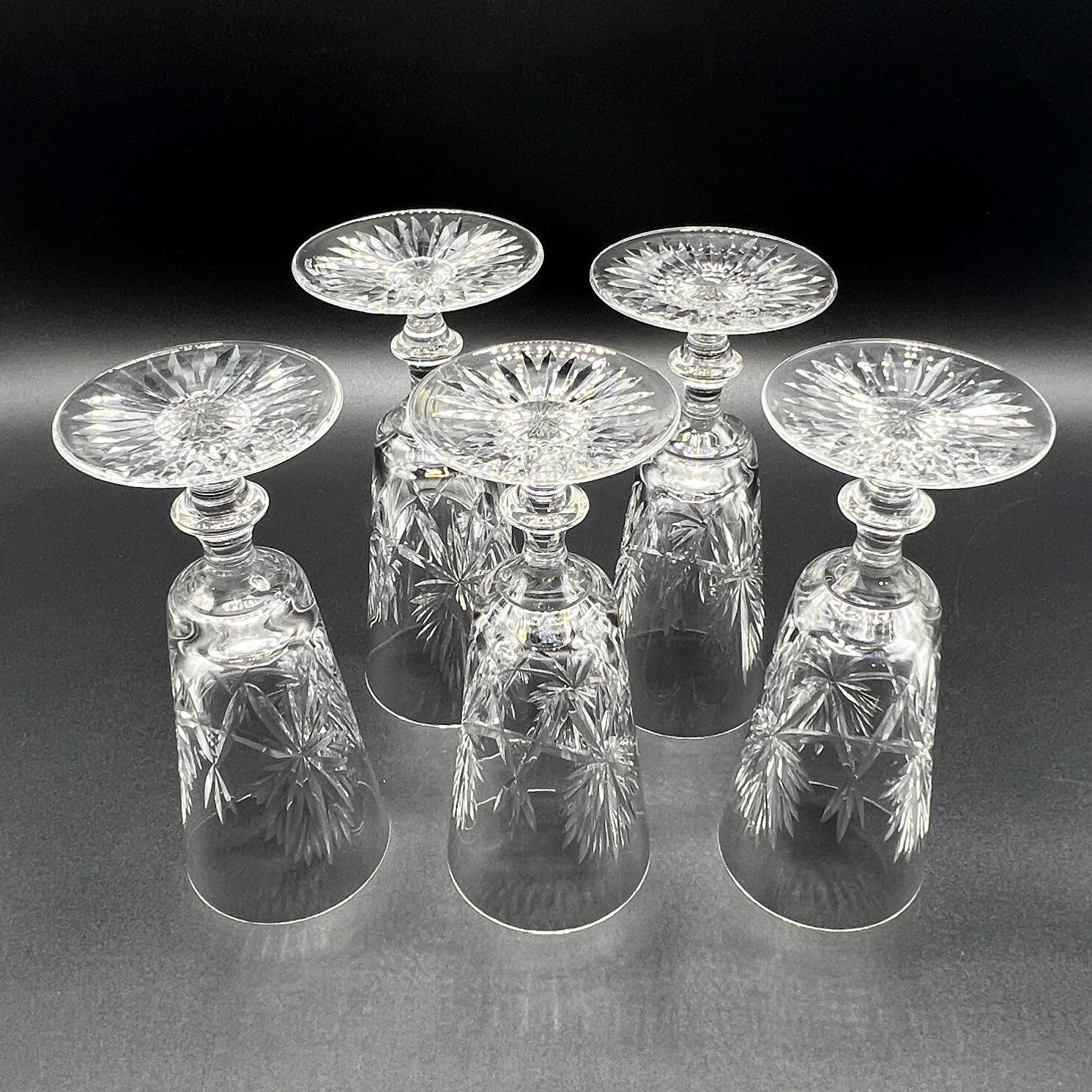 Vintage Edinburgh Crystal Champagne Flutes, Star of Edinburgh Pattern ...