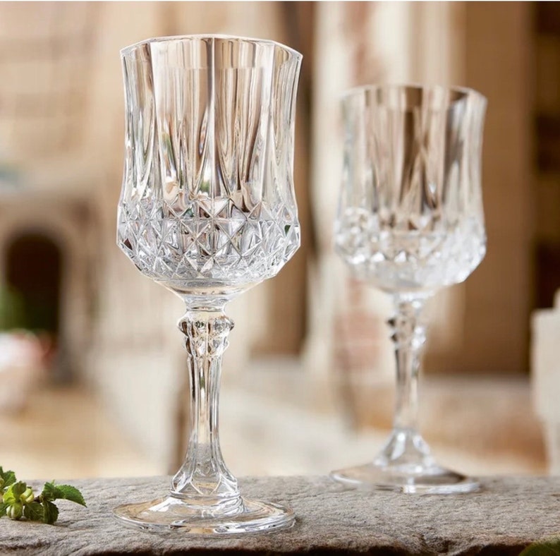 Cristal D'arques Longchamp Pattern Crystal Wine Glass - Etsy