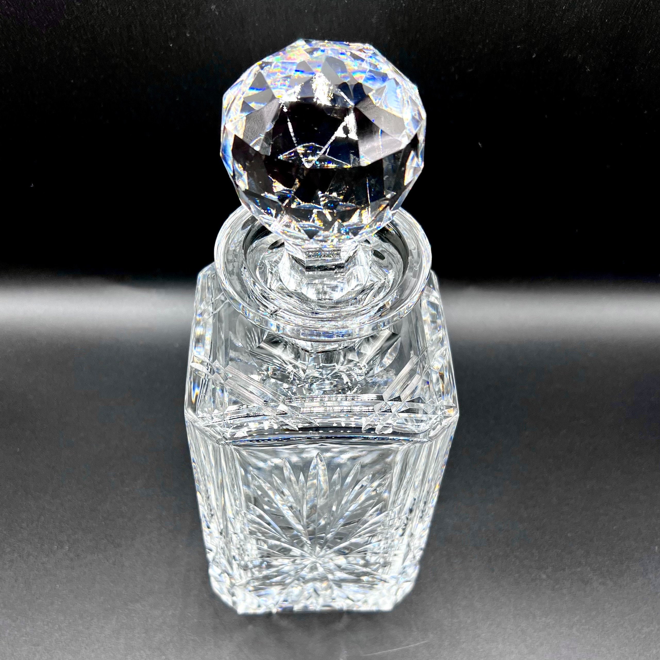 Vintage Cut CRYSTAL Square Decanter, Star of Edinburgh Pattern. Heavy ...