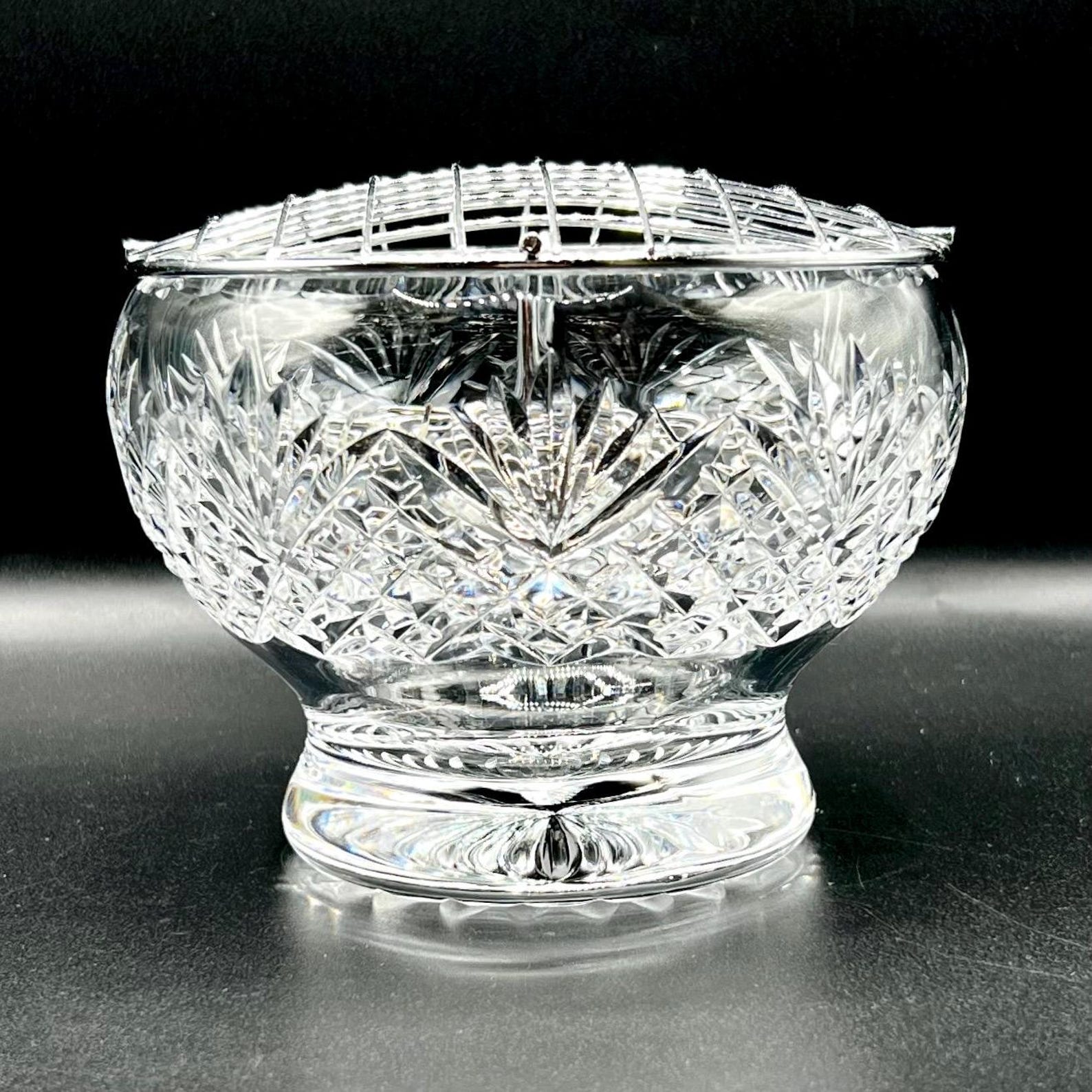 Vintage Royal Brierley Crystal Rose Bowl, Rose Flower Arrangement ...