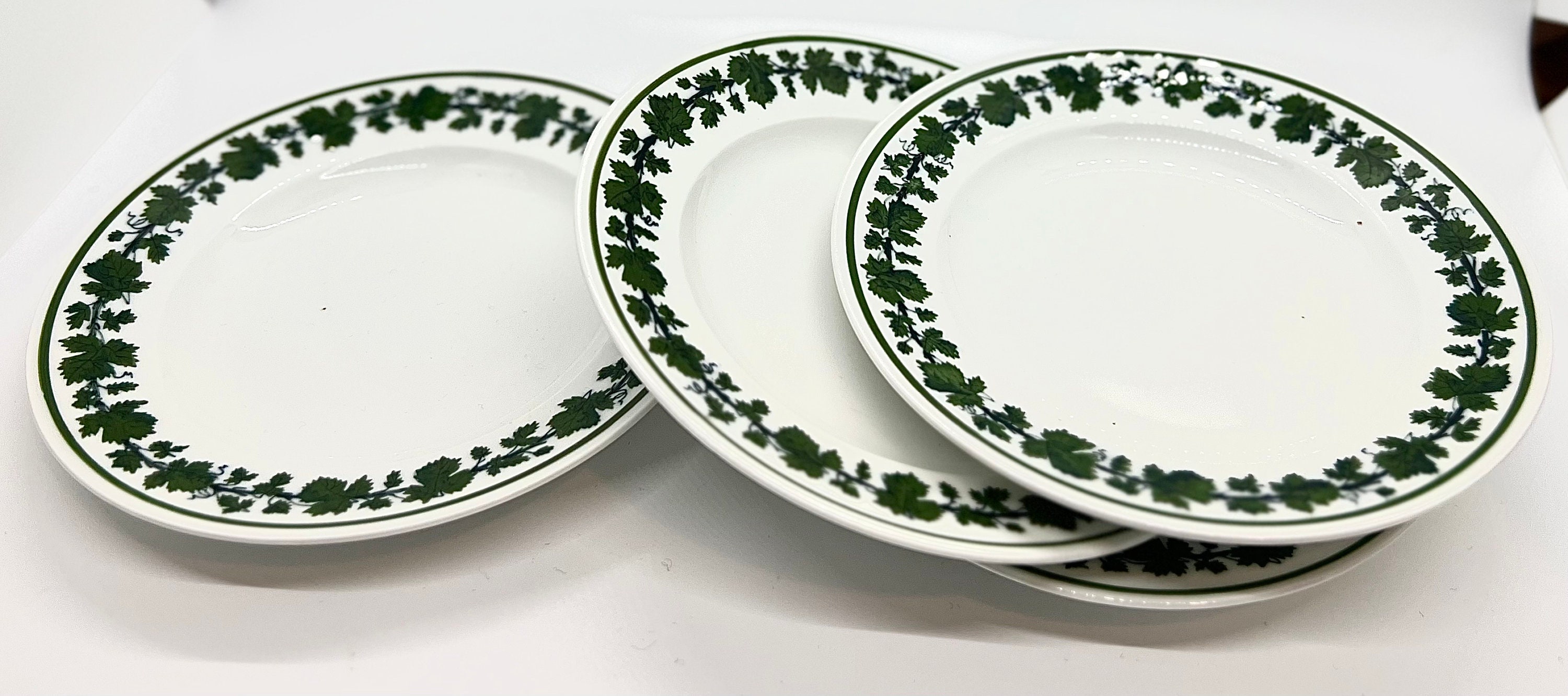 ANTIQUE MEISSEN Large Rectangular Plate Cake Plates Green Ivy Signed ...