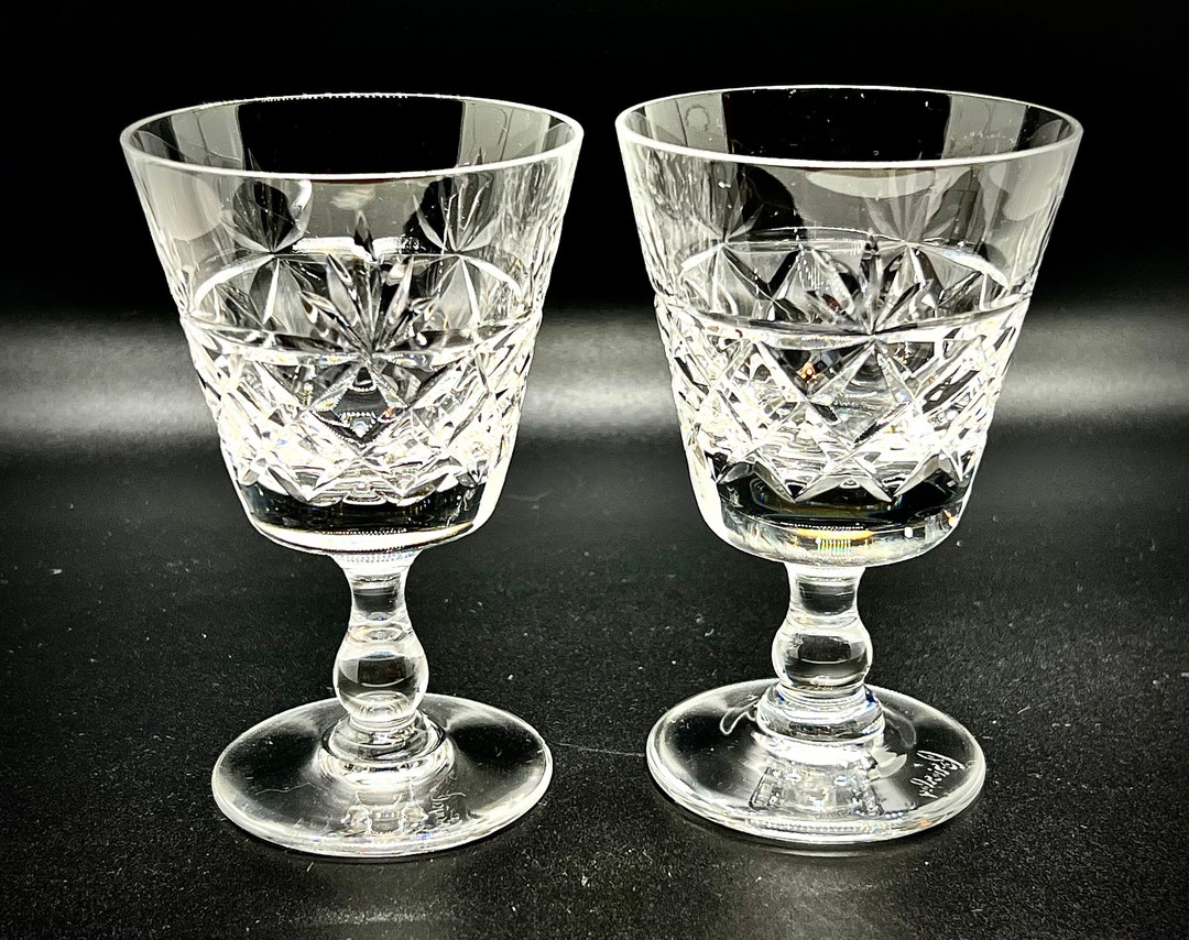 2 VINTAGE ROYAL BRIERLEY Crystal Glass, Bruce Pattern Crystal Sherry ...