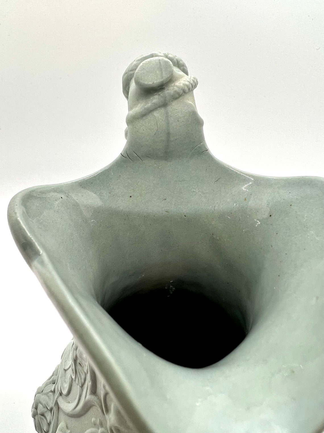 ANTIQUE JADE PITCHER Green Stone Relief Moulded Jug - Etsy