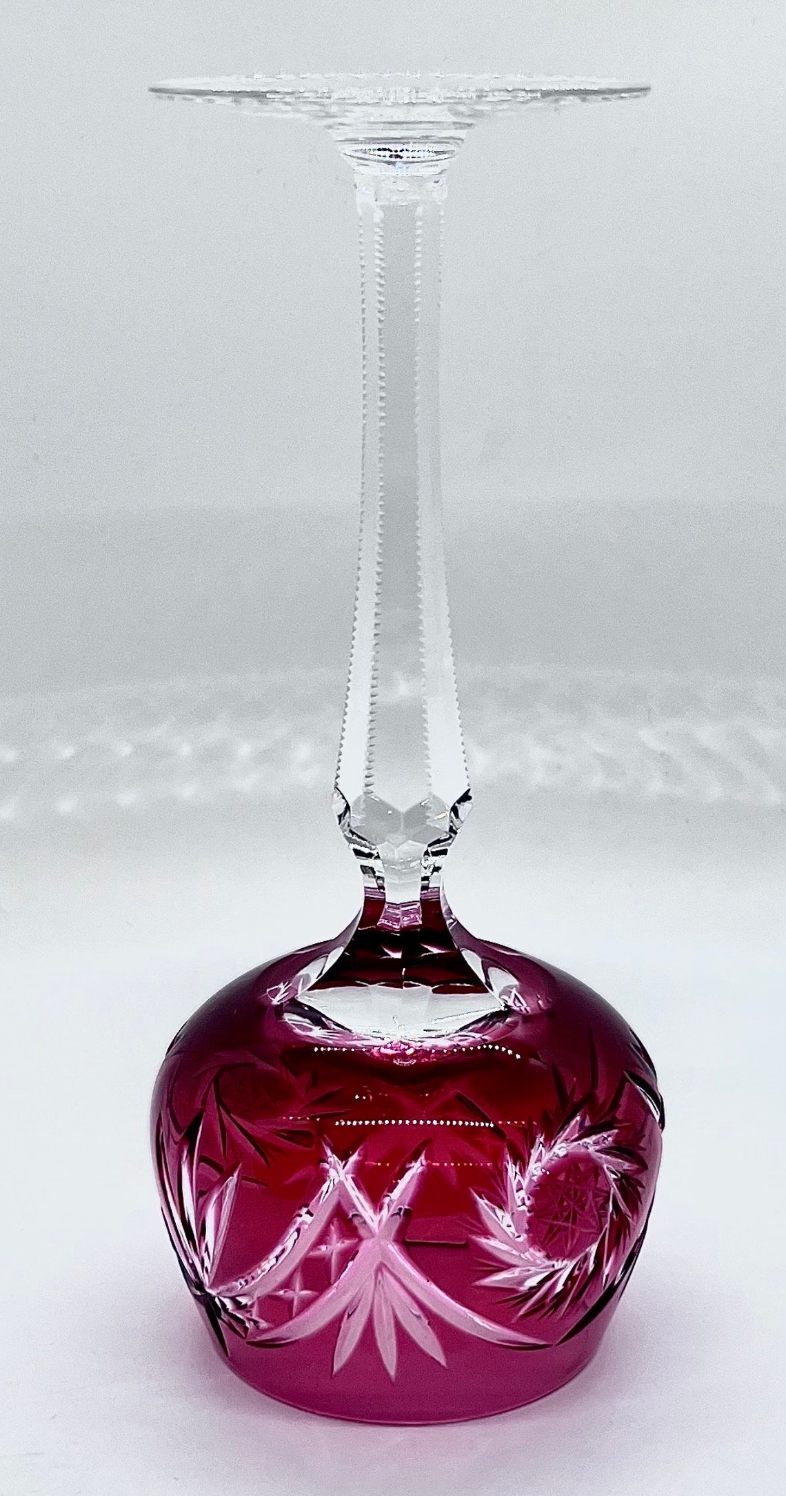 Vintage BOHEMIAN Crystal Hock Wine Glass Red Cut in Clear - Etsy UK