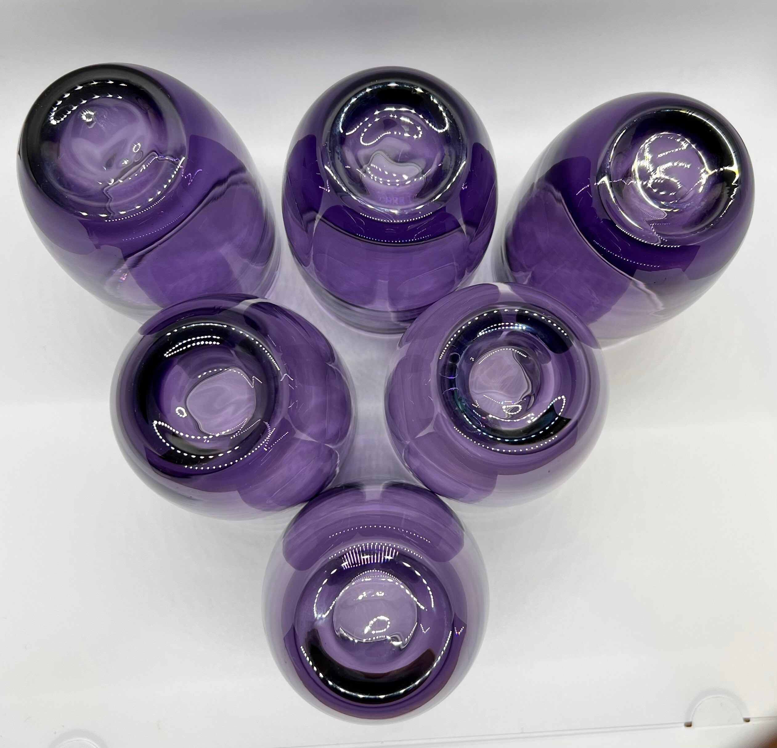 Handblown Purple Glass Tumblers: Heavy Water Glasses - Etsy