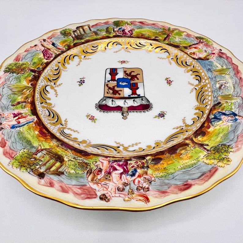 Antique Capodimonte Plate, Naples Style Italian Handpainted Porcelain ...