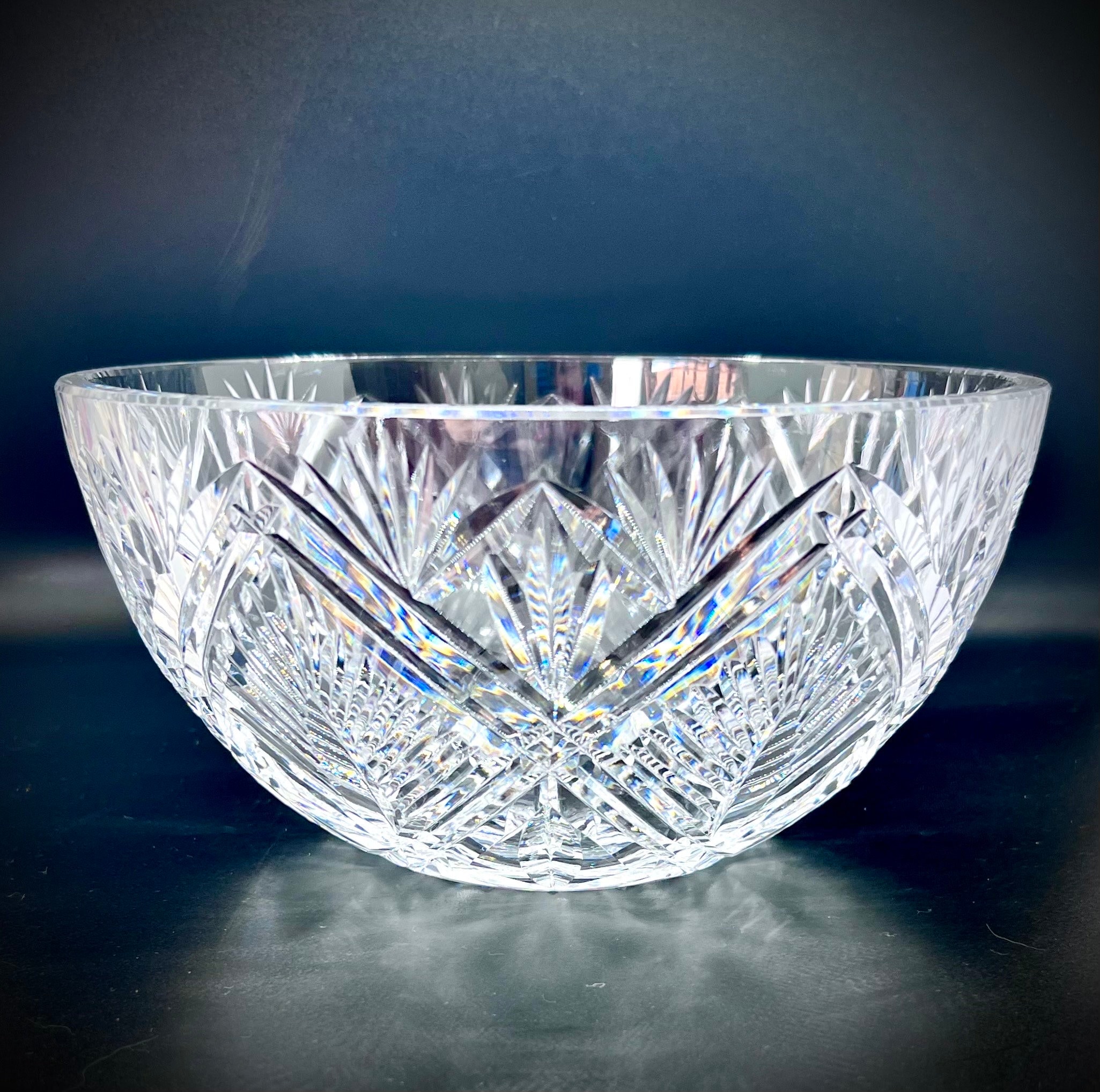 WATERFORD CRYSTAL Bowl Heavy Cut Crystal Fruitbowl, Star Cut Base Large ...