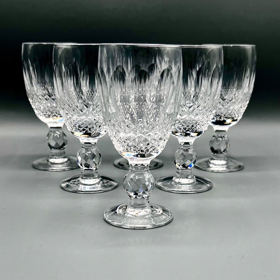 Vintage Waterford Crystal Cordial Glasses: Colleen Pattern, Ball Stem ...