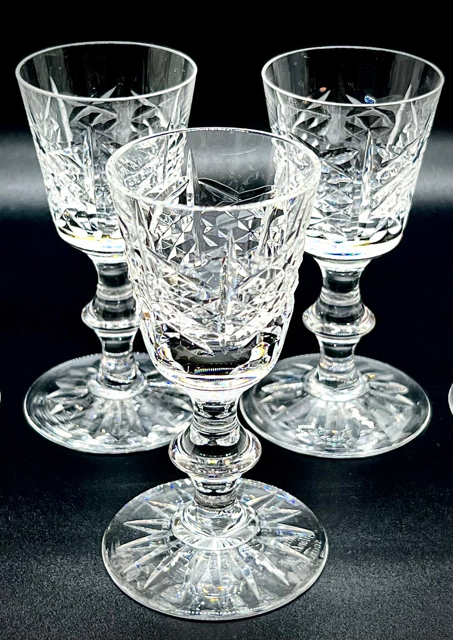 Vintage EDINBURGH CRYSTAL Sherry Port Cordial , 2 Cordial Glasses ...