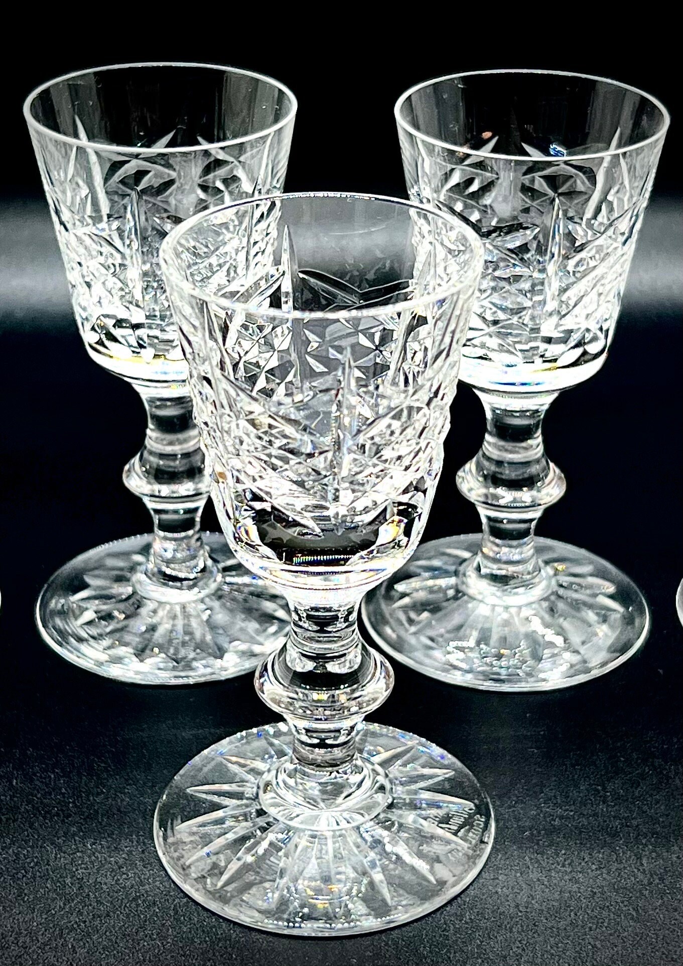Vintage EDINBURGH CRYSTAL Sherry Port Cordial , 2 Cordial Glasses ...
