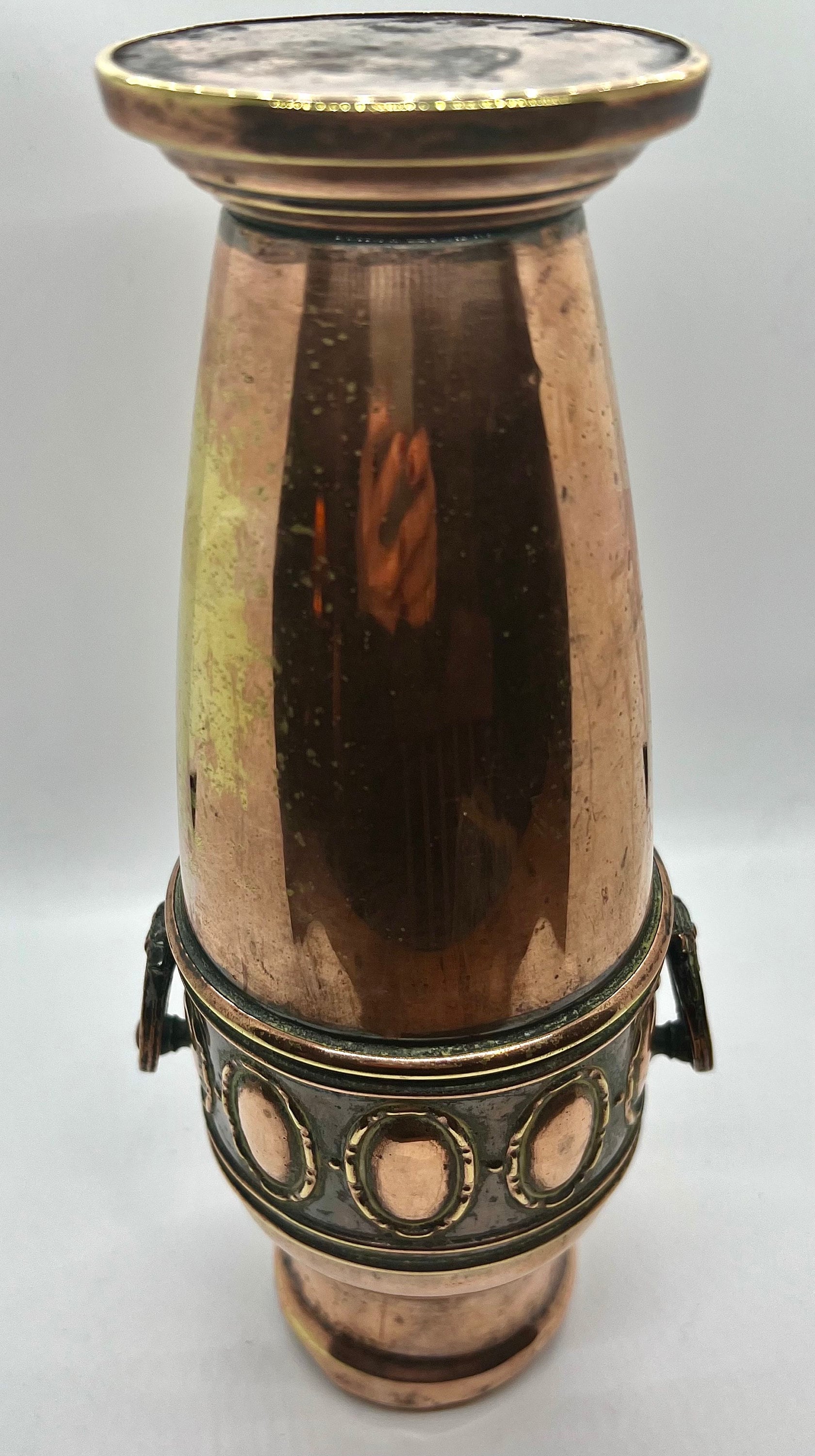 Antique Copper Vase, Art Deco Decorative Hammered Copper Vase Arts and ...