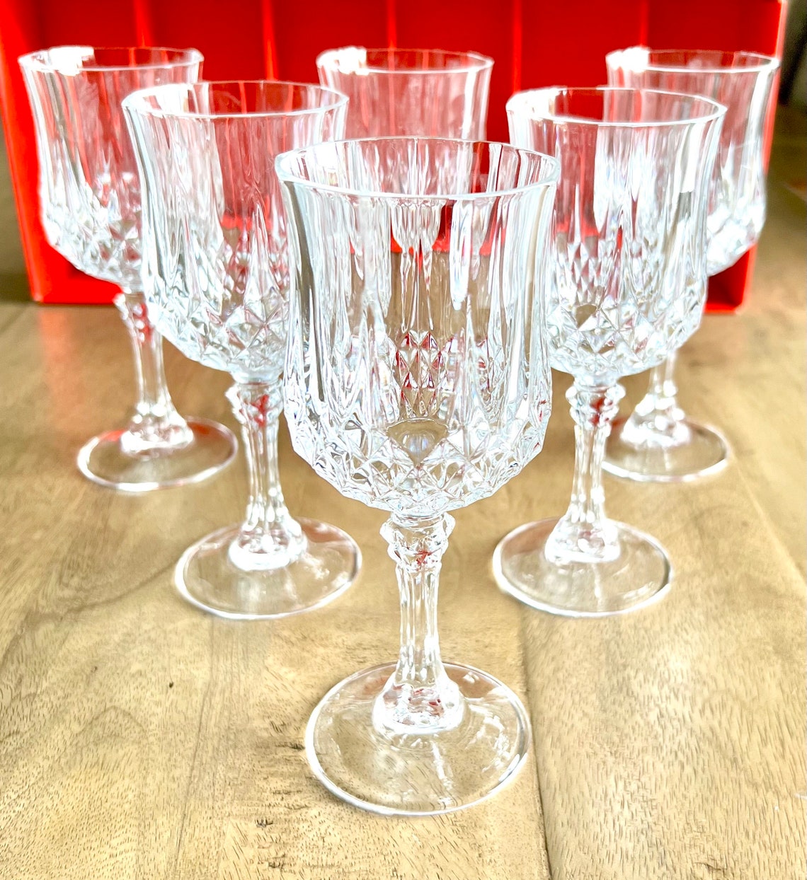 Cristal D'arques, Longchamp Pattern Crystal Wine Glass - Etsy
