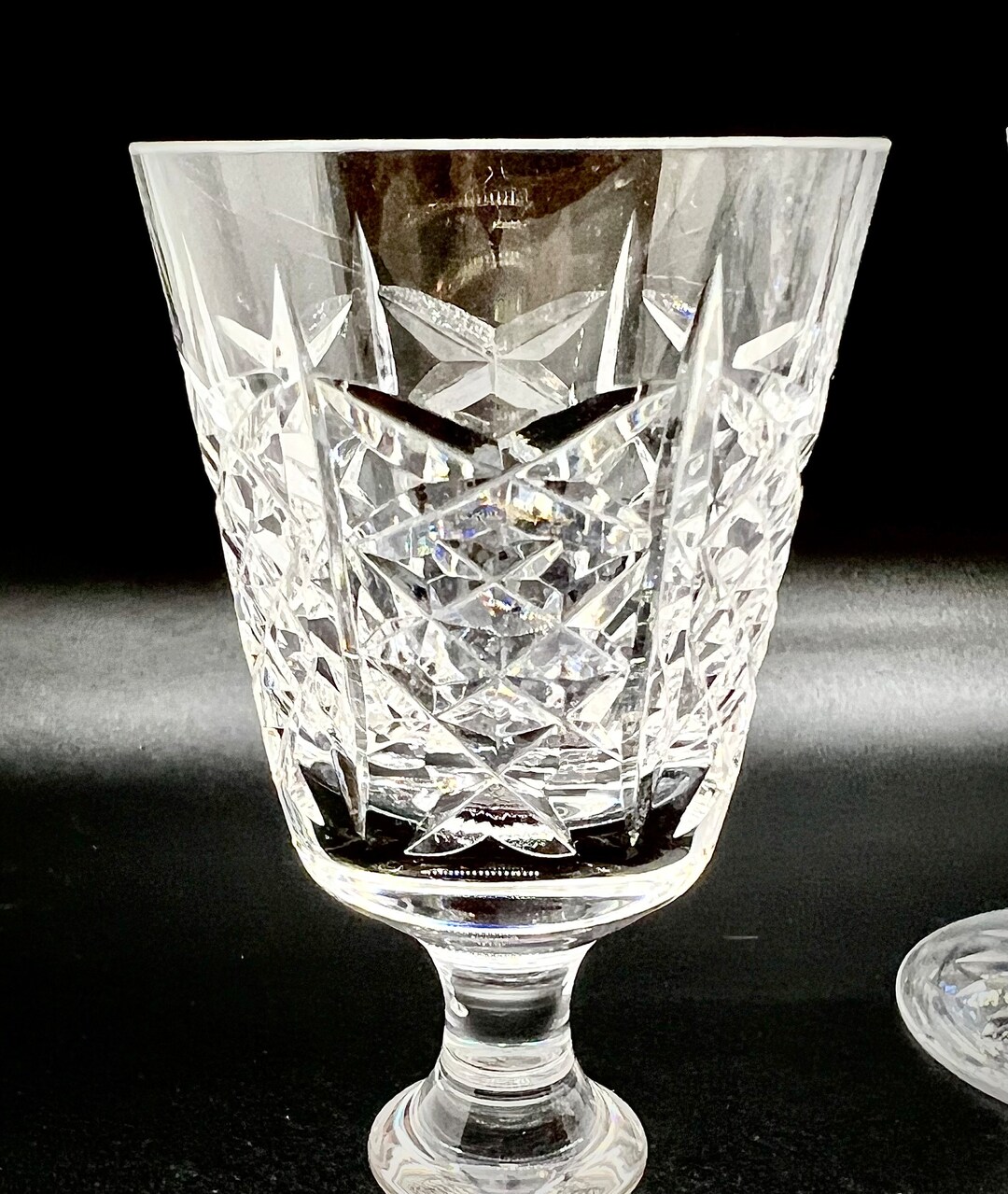 Vintage Edinburgh Crystal Cordial Glasses: Highlander Pattern, Set of 2 ...