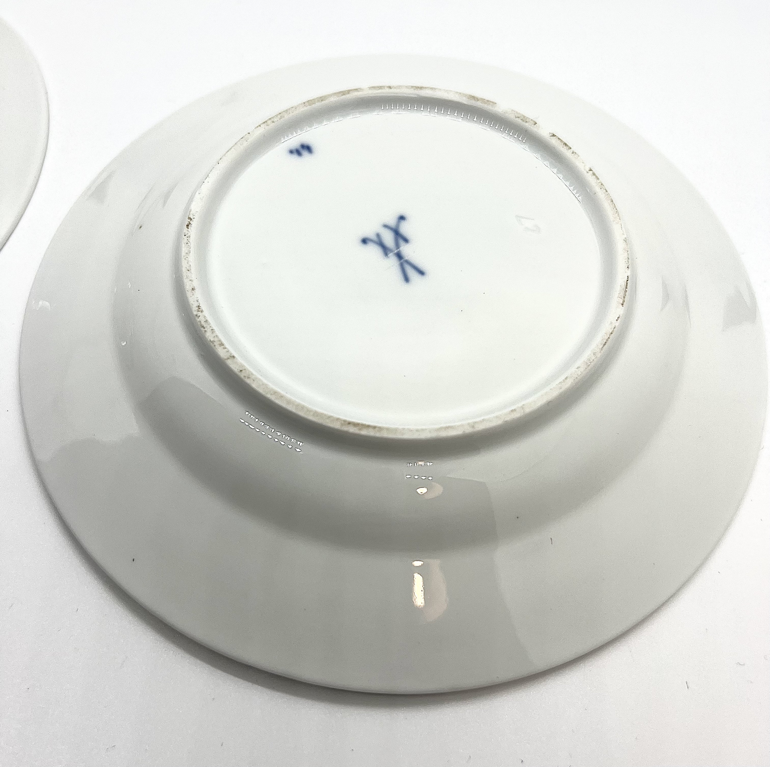 ANTIQUE MEISSEN Large Rectangular Plate Cake Plates Green Ivy Signed ...