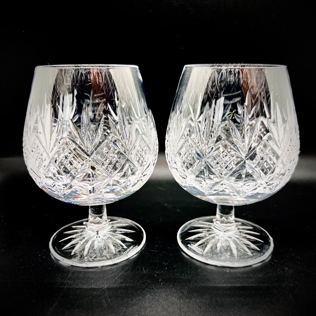 EDINBURGH CRYSTAL Cognac Snifter Glasses | Vintage Cut Crystal Brandy ...