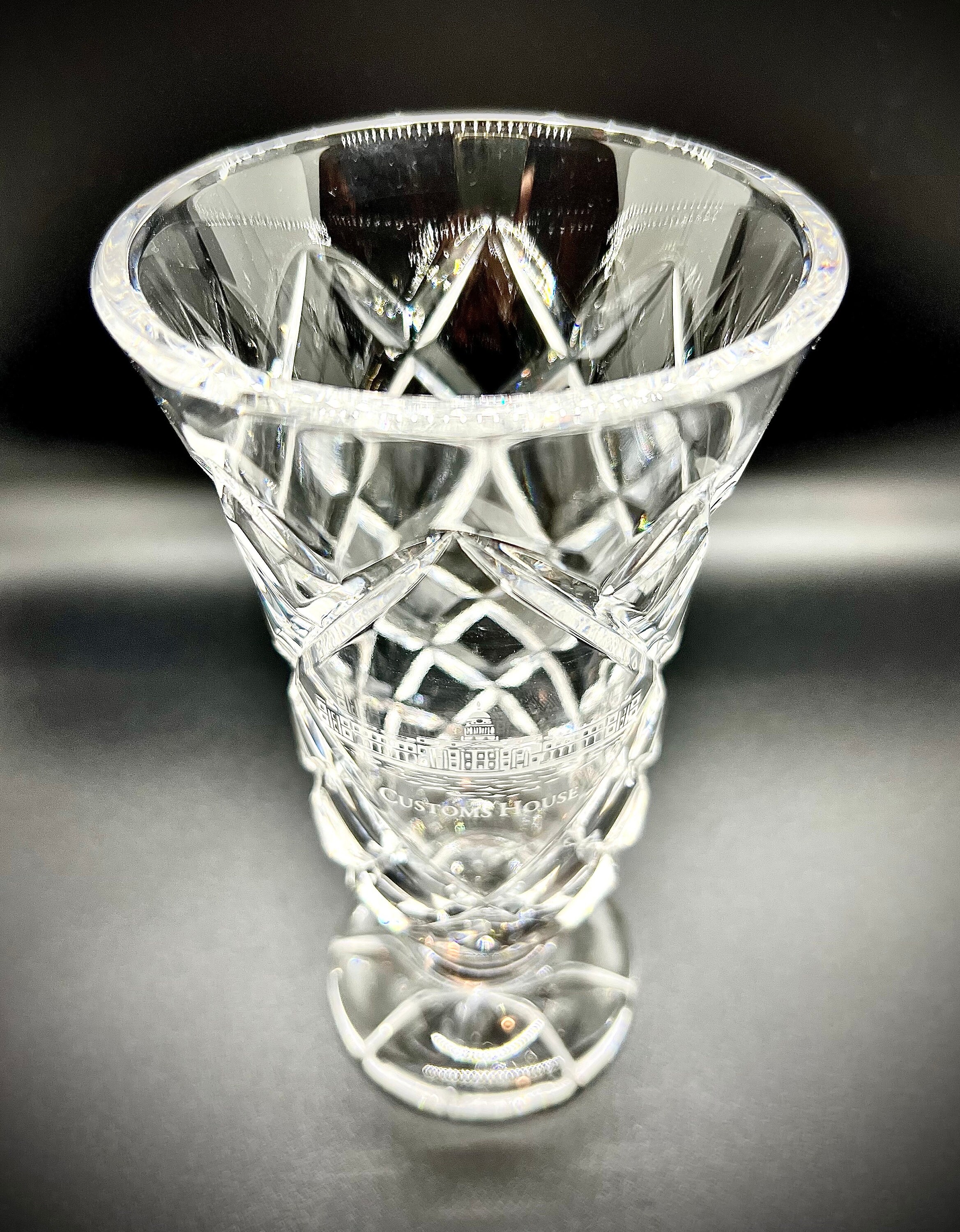 VINTAGE CRYSTAL VASE, Waterford Kinsale Pedestal Vase, Cut Crystal ...