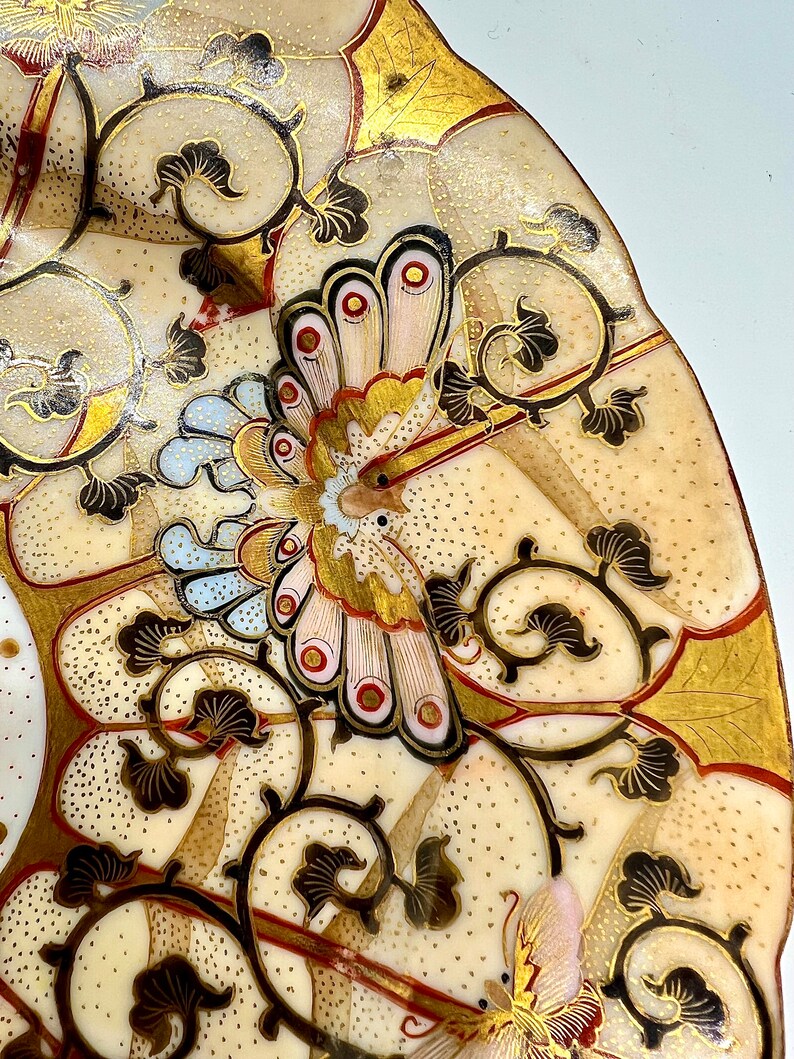 Antique JAPANESE PORCELAIN Kutani Plate, Handpainted & Enamelled Plate ...