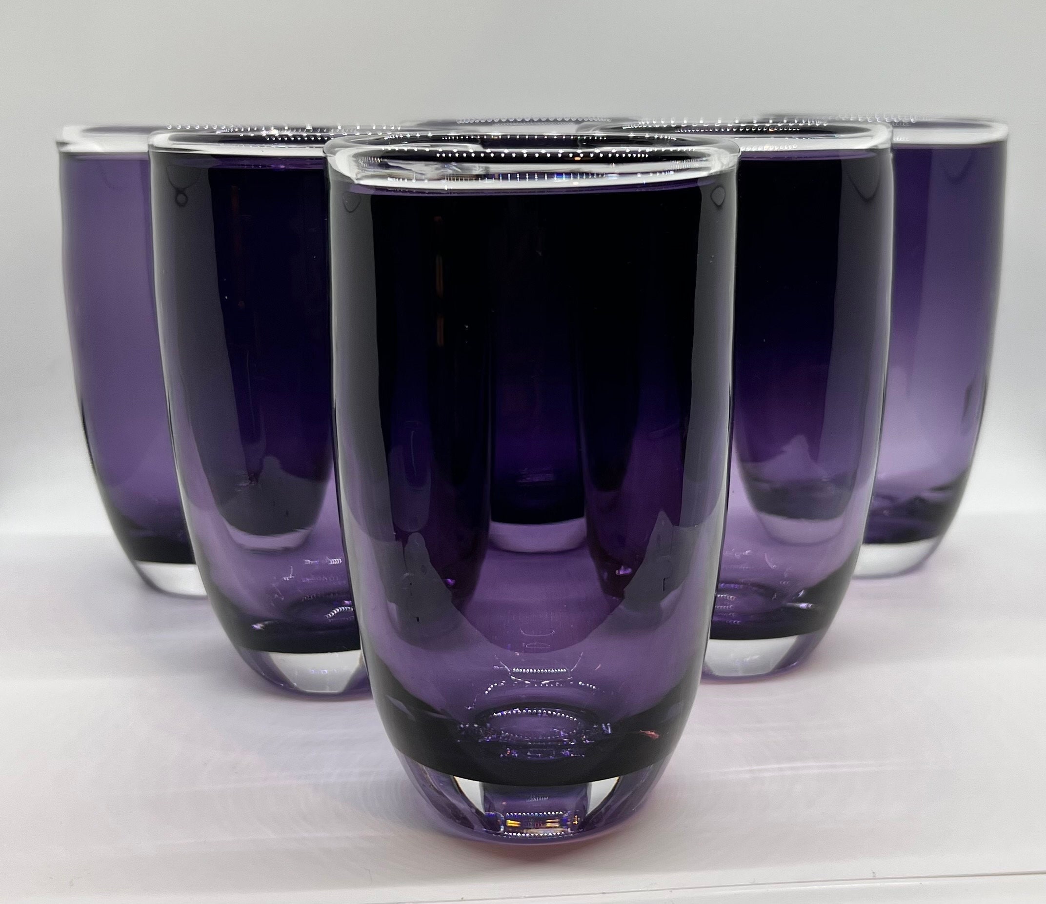 HANDBLOWN GLASS TUMBLERS | Large Purple Glass Water Tumbler | Handblown ...