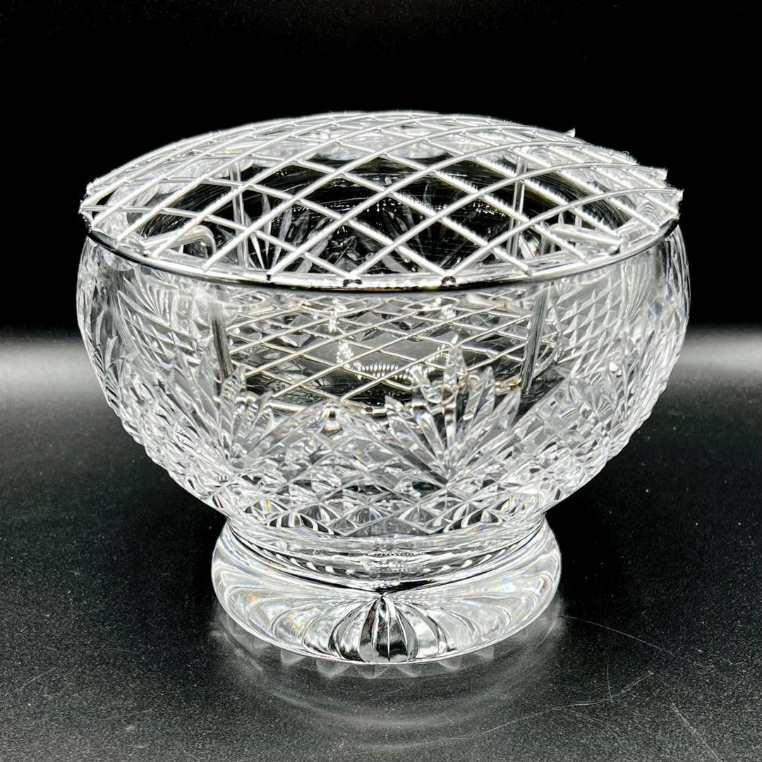 Vintage Royal Brierley Crystal Rose Bowl, Rose Flower Arrangement ...