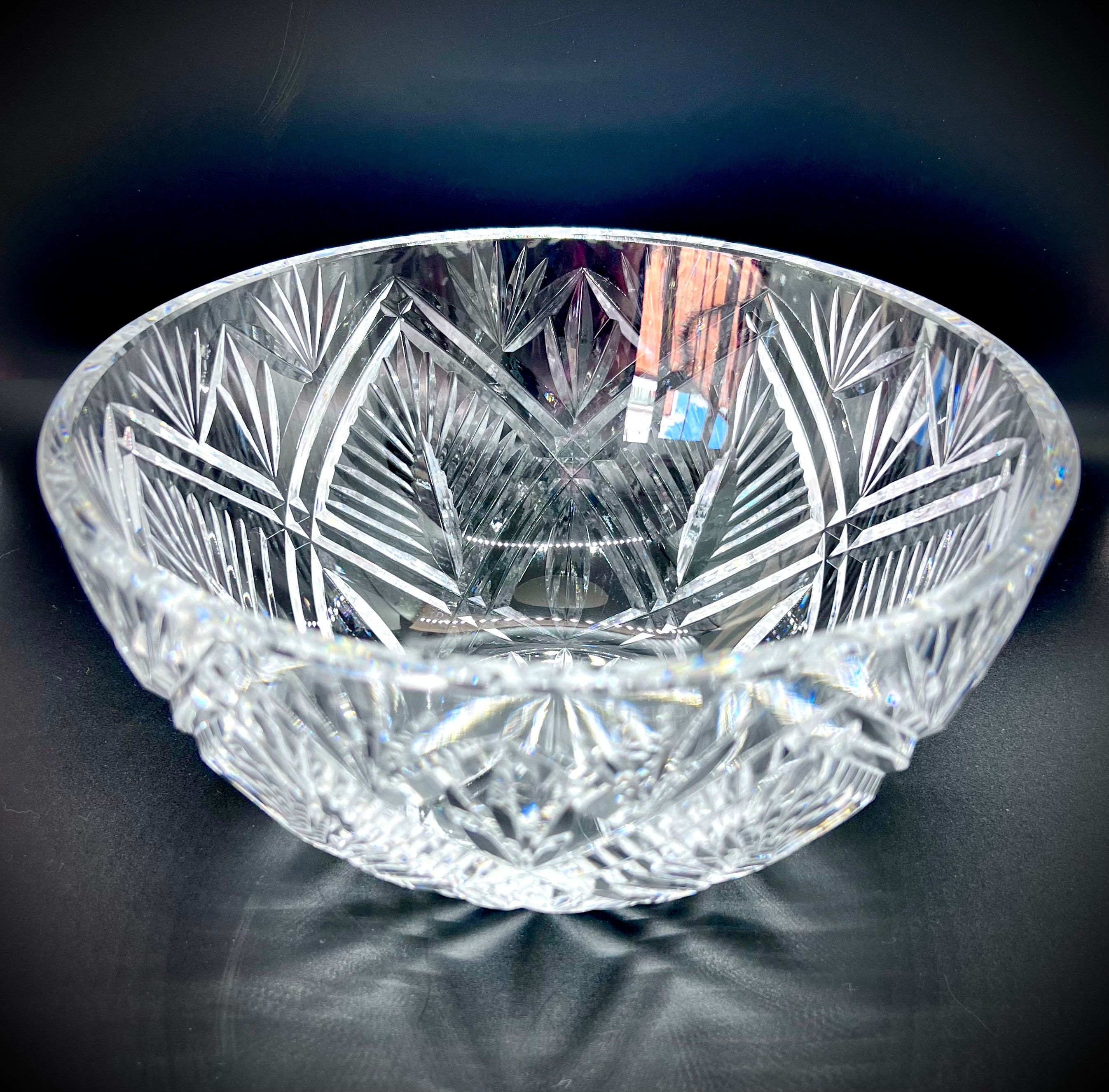 WATERFORD CRYSTAL Bowl Heavy Cut Crystal Fruitbowl, Star Cut Base Large ...