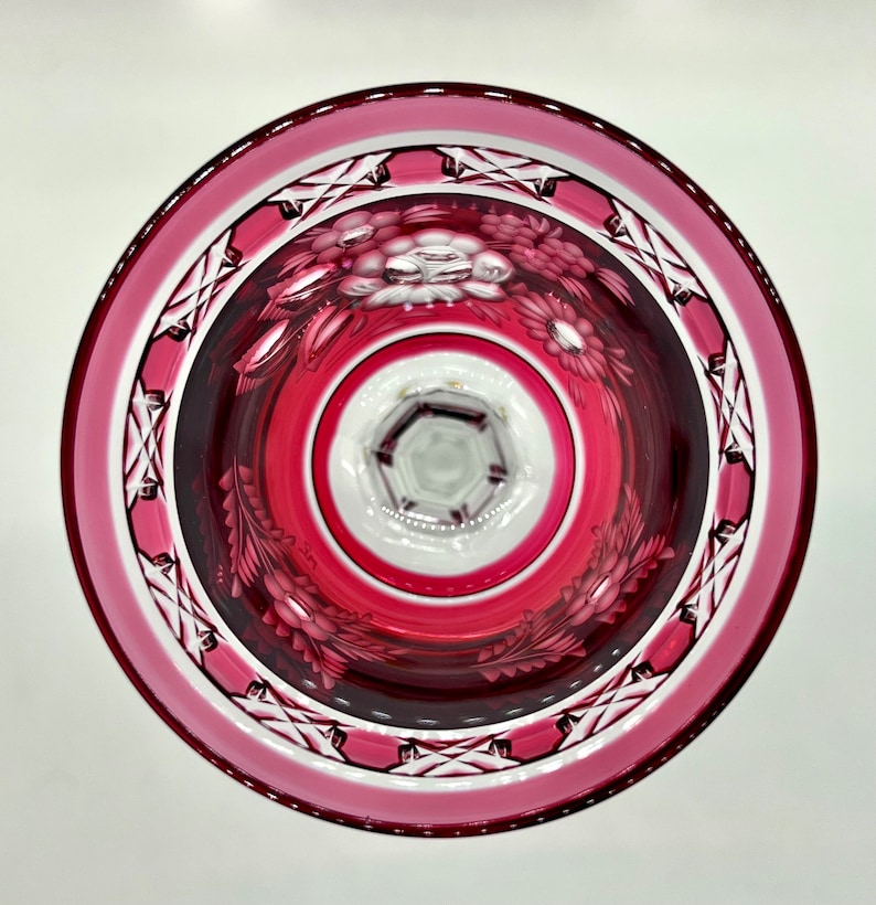 Meissen Crystal Cranberry Red Wine Glass: Flower of London Pattern - Etsy