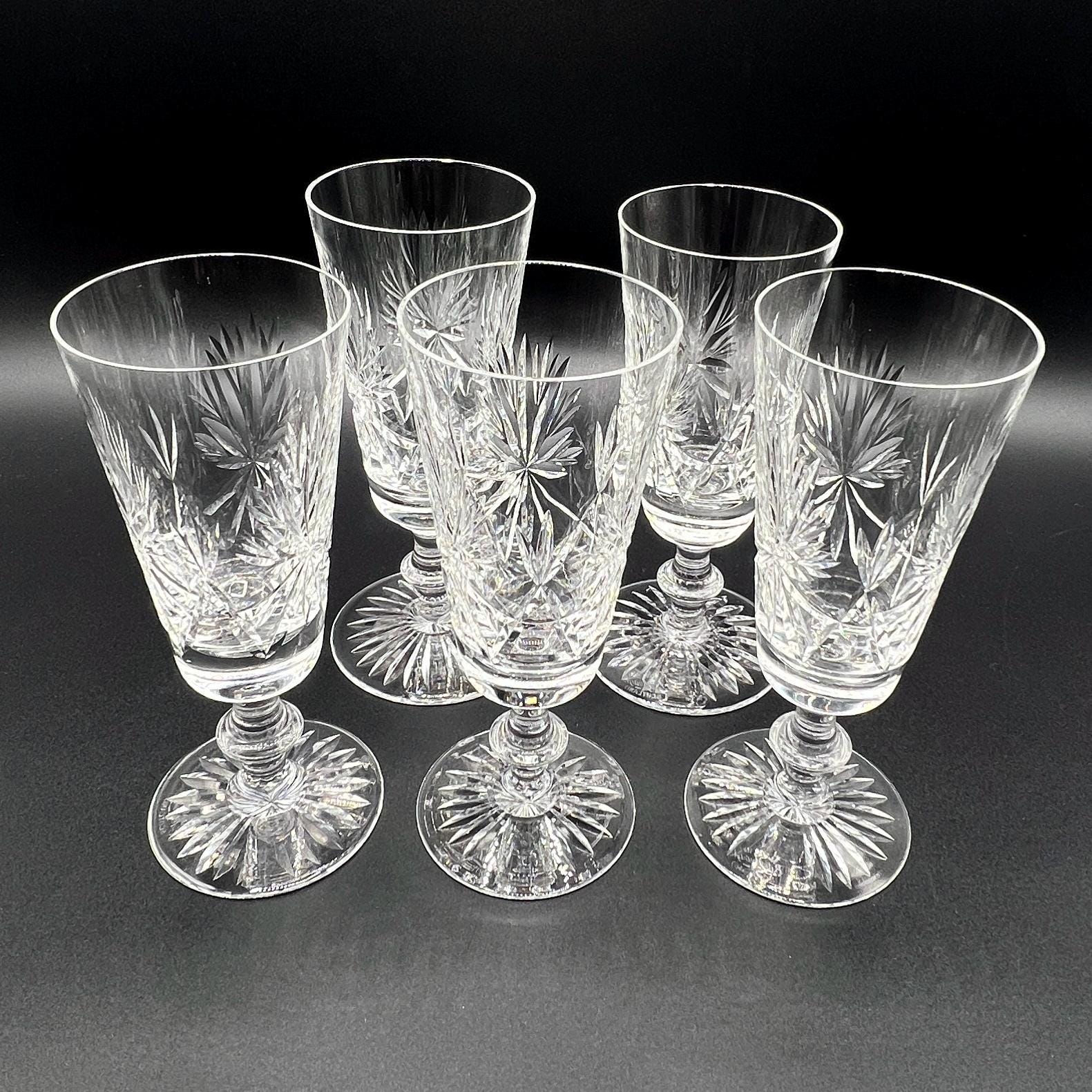 Vintage Edinburgh Crystal Champagne Flutes, Star of Edinburgh Pattern ...